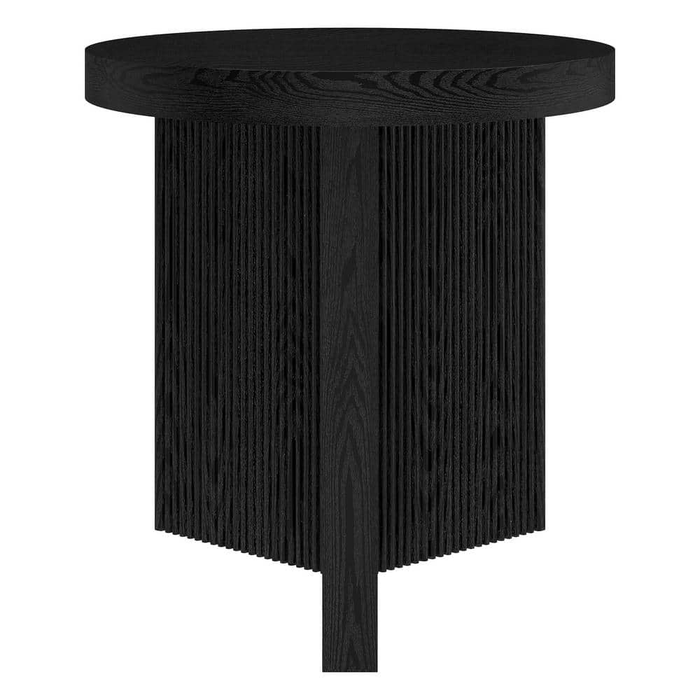 Meyer&Cross Holm 22 in. Black Grain Round MDF Top End Table ST2254 ...