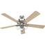 Hunter Crestfield 52 in. LED Indoor Low Profile Brushed Nickel Ceiling ...