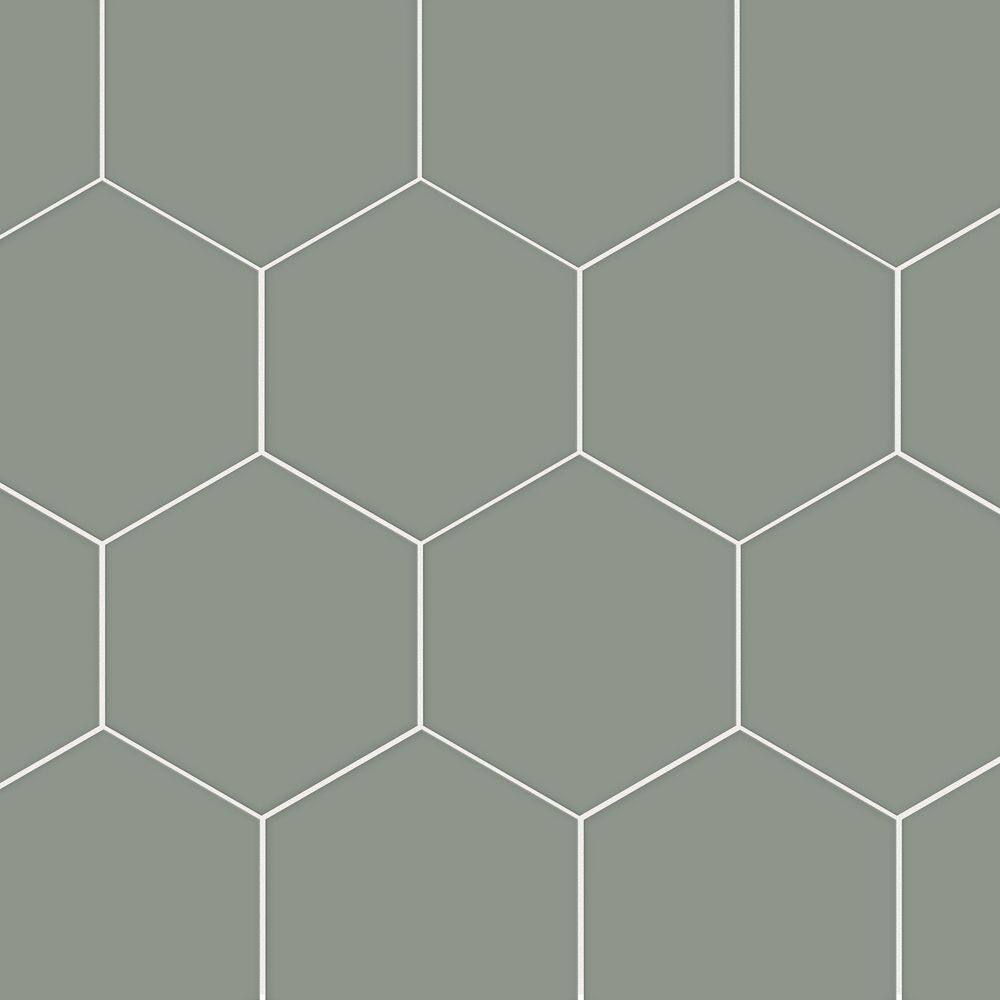 Merola Tile Textile Basic Hex Moss 8-5/8 in. x 9-7/8 in. Porcelain ...