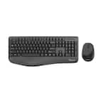 Impecca Wireless Keyboard and Mouse with Ergonomic Palm-Rest in Black ...
