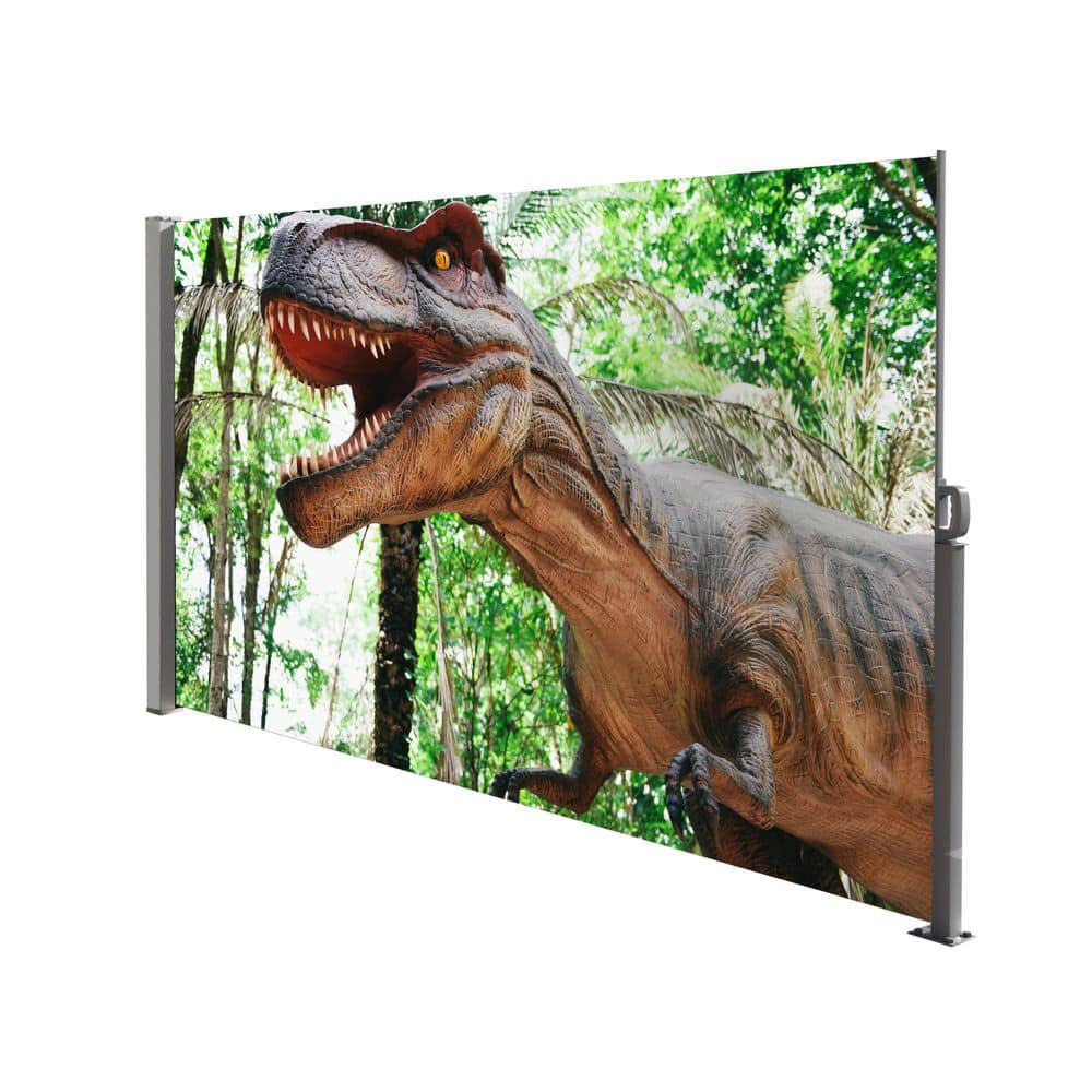 71 in. x 138 in. Retractable Side Awning Privacy Screen, UV Printing ...