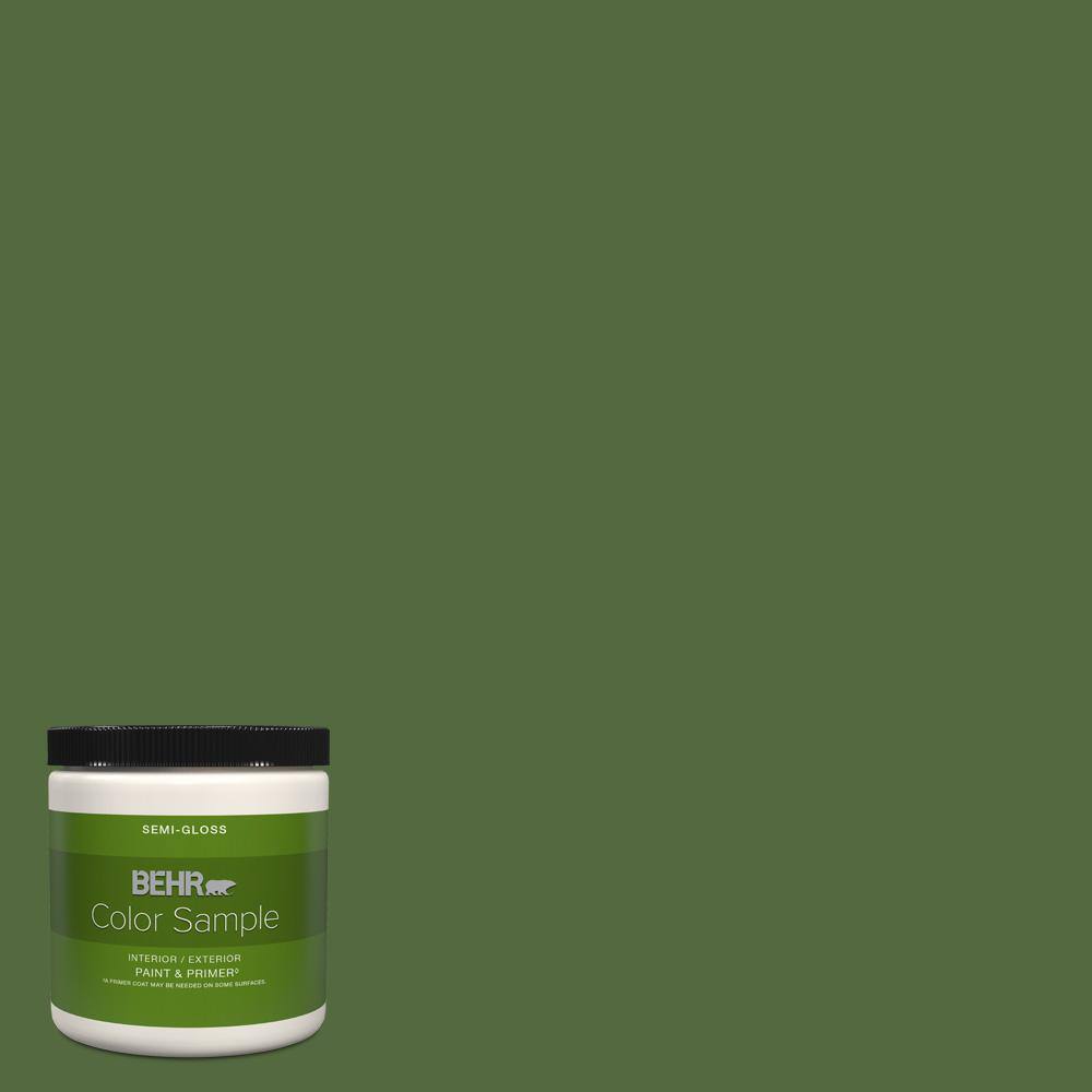 BEHR PREMIUM PLUS 8 oz. #M380-7 Alfalfa Extract Semi-Gloss Interior ...