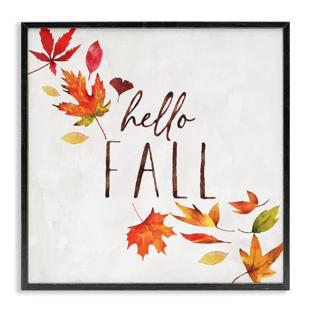 Stupell Industries Hello Fall Autumn Tree Leaves Seasonal Statement by ...