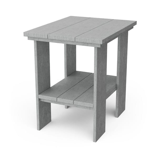 Wildridge Contemporary Light Gray HDPE Plastic Outdoor Side Table LCC ...