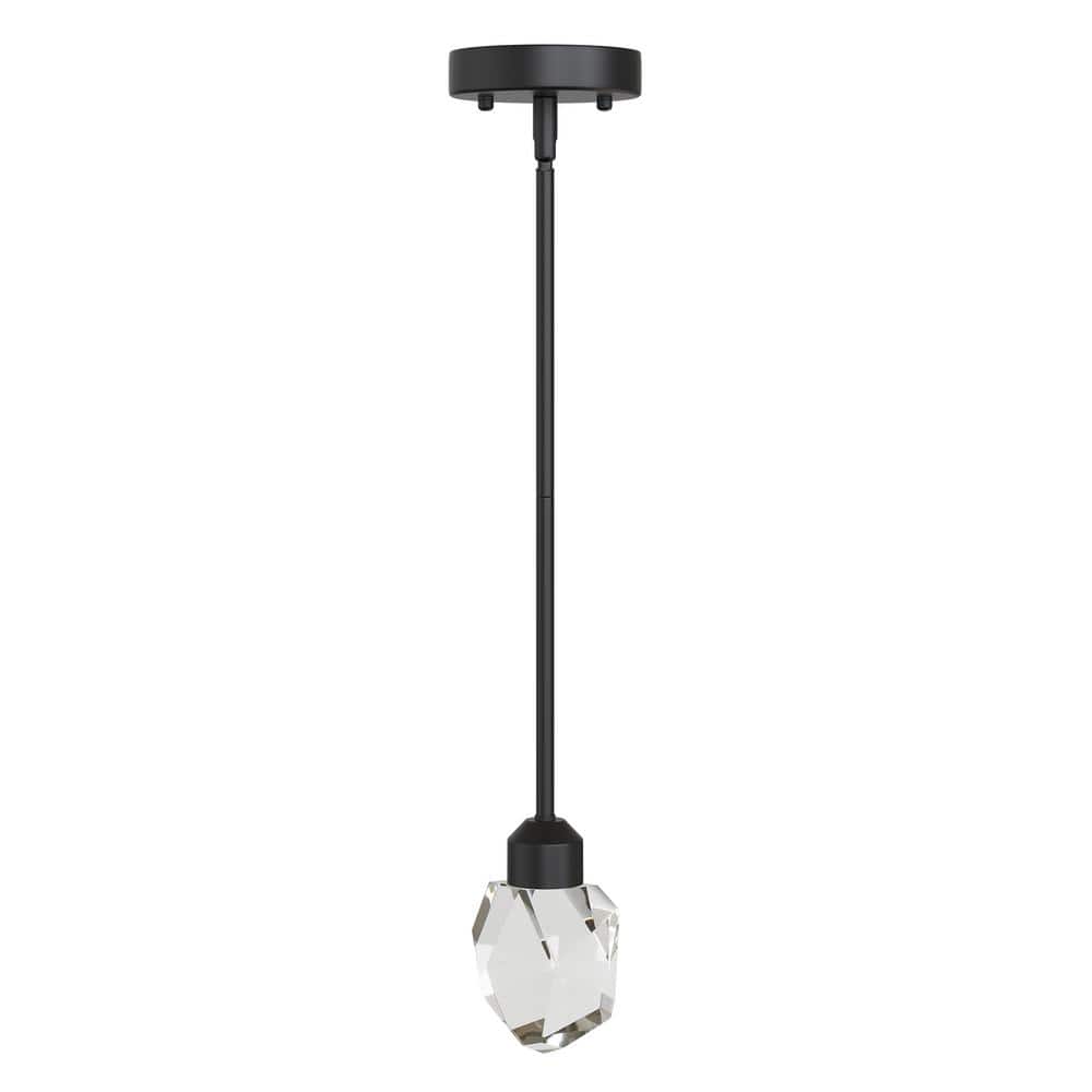 Briignite Modern Geometric 5-Watt 1-Light Black Crystal Integrated LED ...
