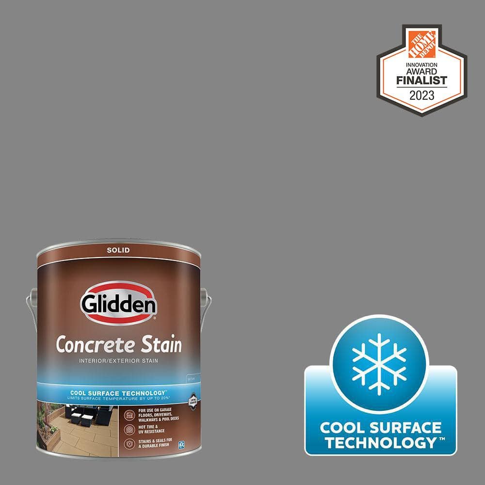 Glidden 1 gal. PPG1001-5 Dover Gray Solid Interior/Exterior Concrete ...