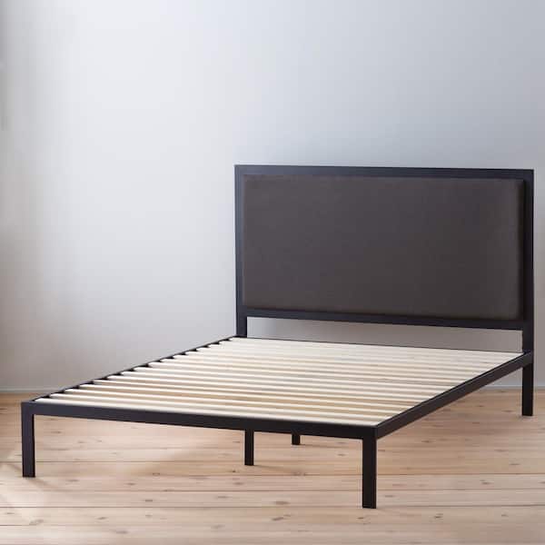 Brookside Mara Gray Charcoal Metal Frame Twin XL with Curved Upholstered Headboard Platform Bed BS0001MUBTXCH The Home Depot