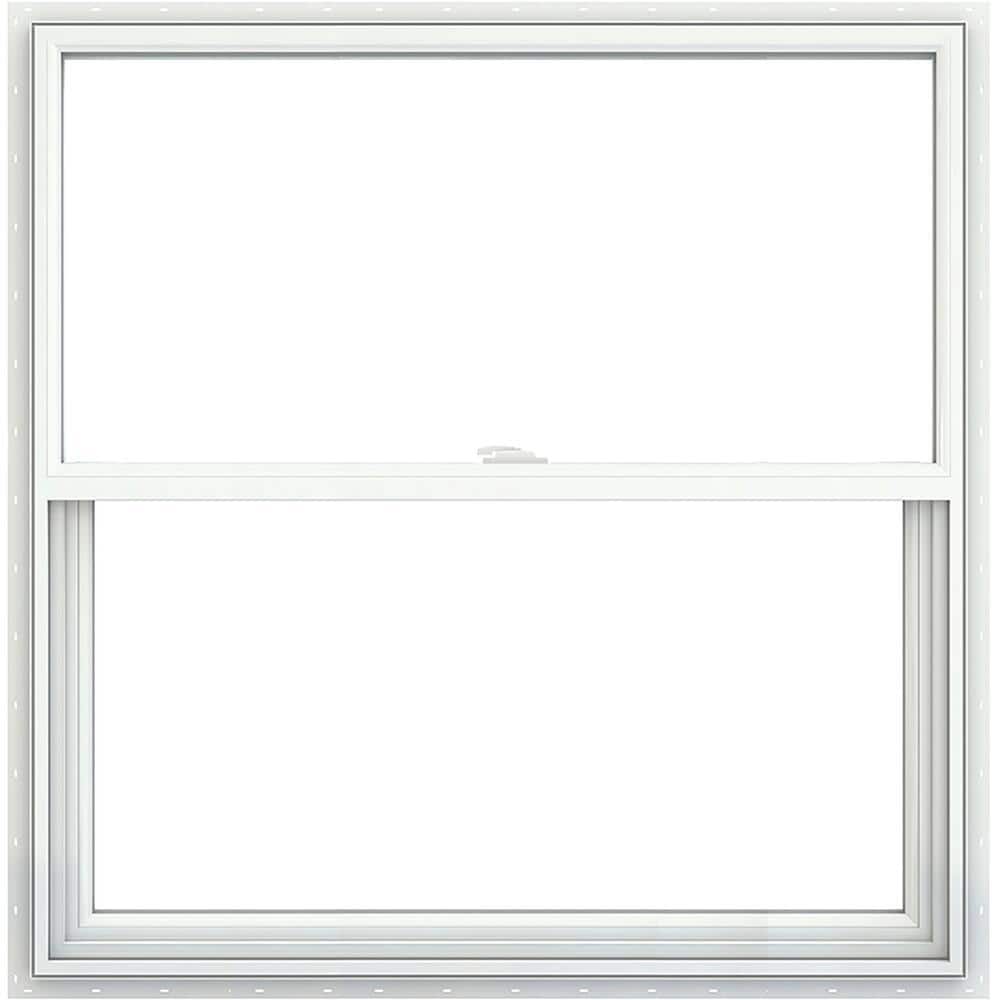 JELD-WEN V-2500 Series 35.5 in. x 35.5 in. Single Hung Vinyl Low-E ...