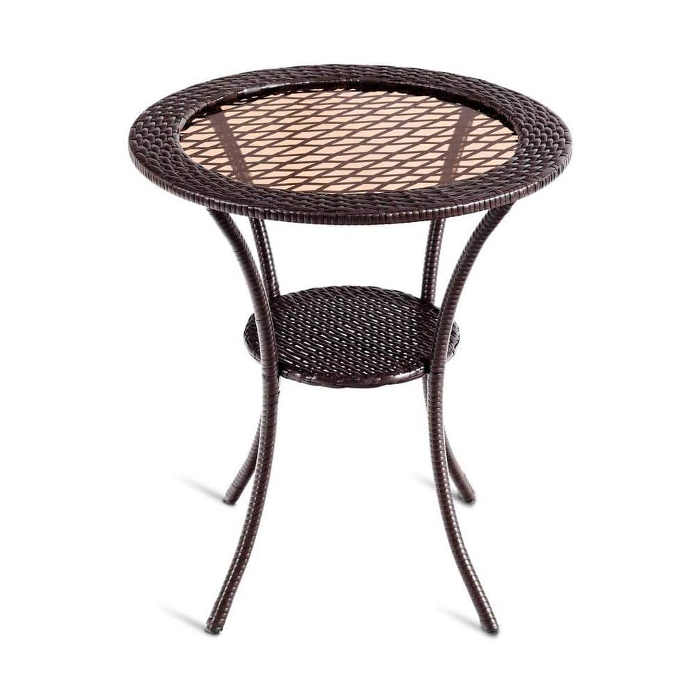 Primehome 23.22 Inch Round Patio Bistro Table, Cast Aluminum Outdoor ...