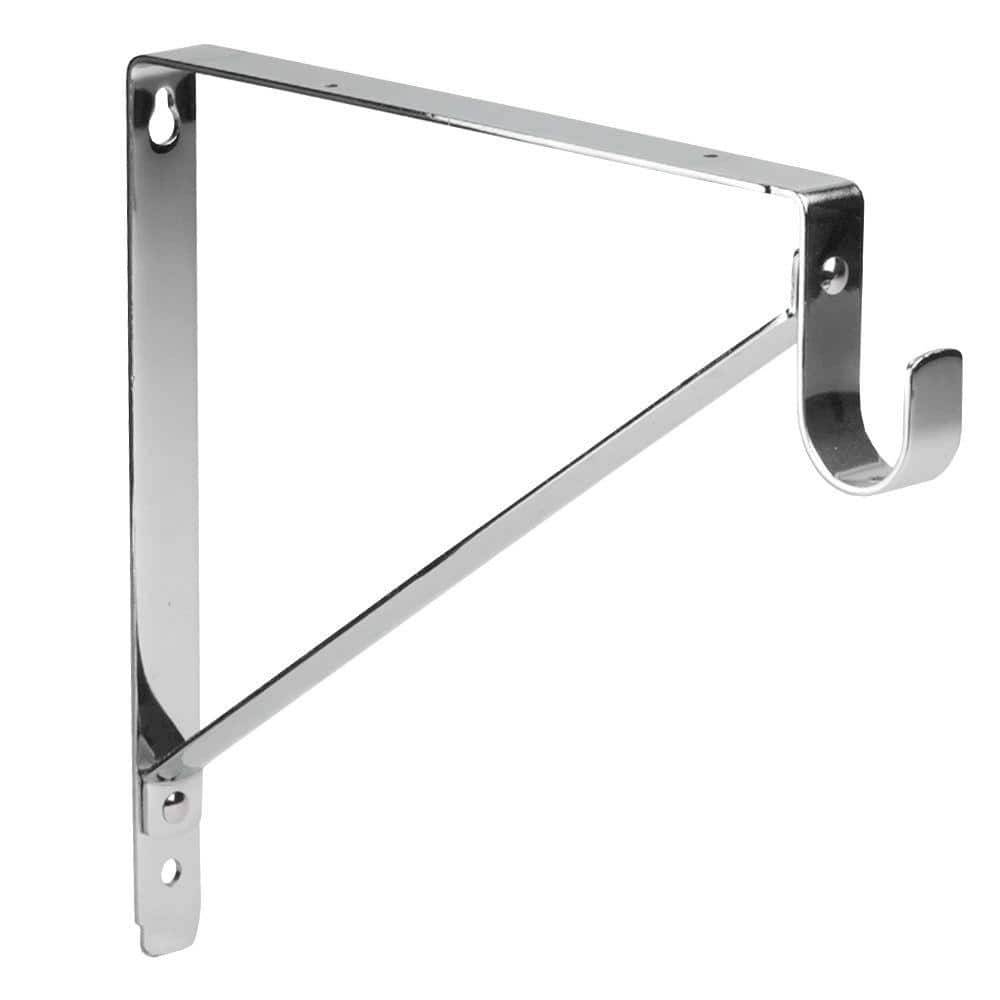 Lido Designs 12 in. x 10 in. Polished Chrome Heavy Duty Rod and Shelf ...