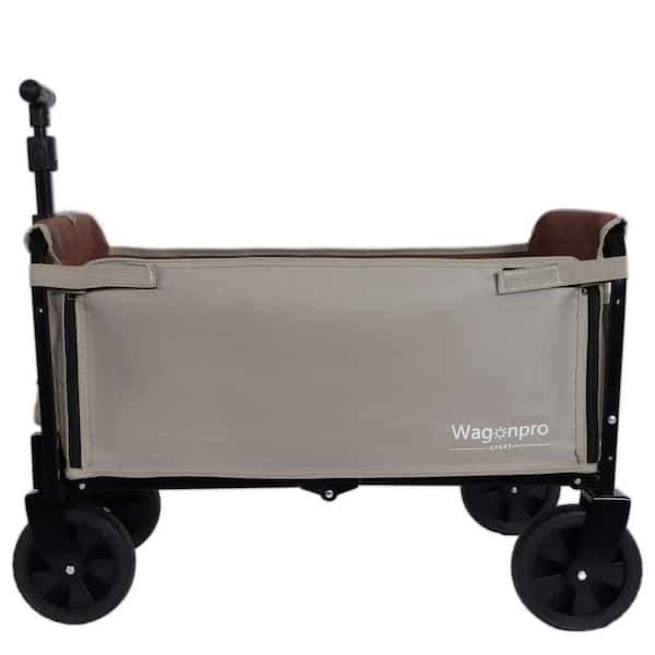3 cu. ft. Steel All-in-One Convertible Folding Garden Cart with Bench ...