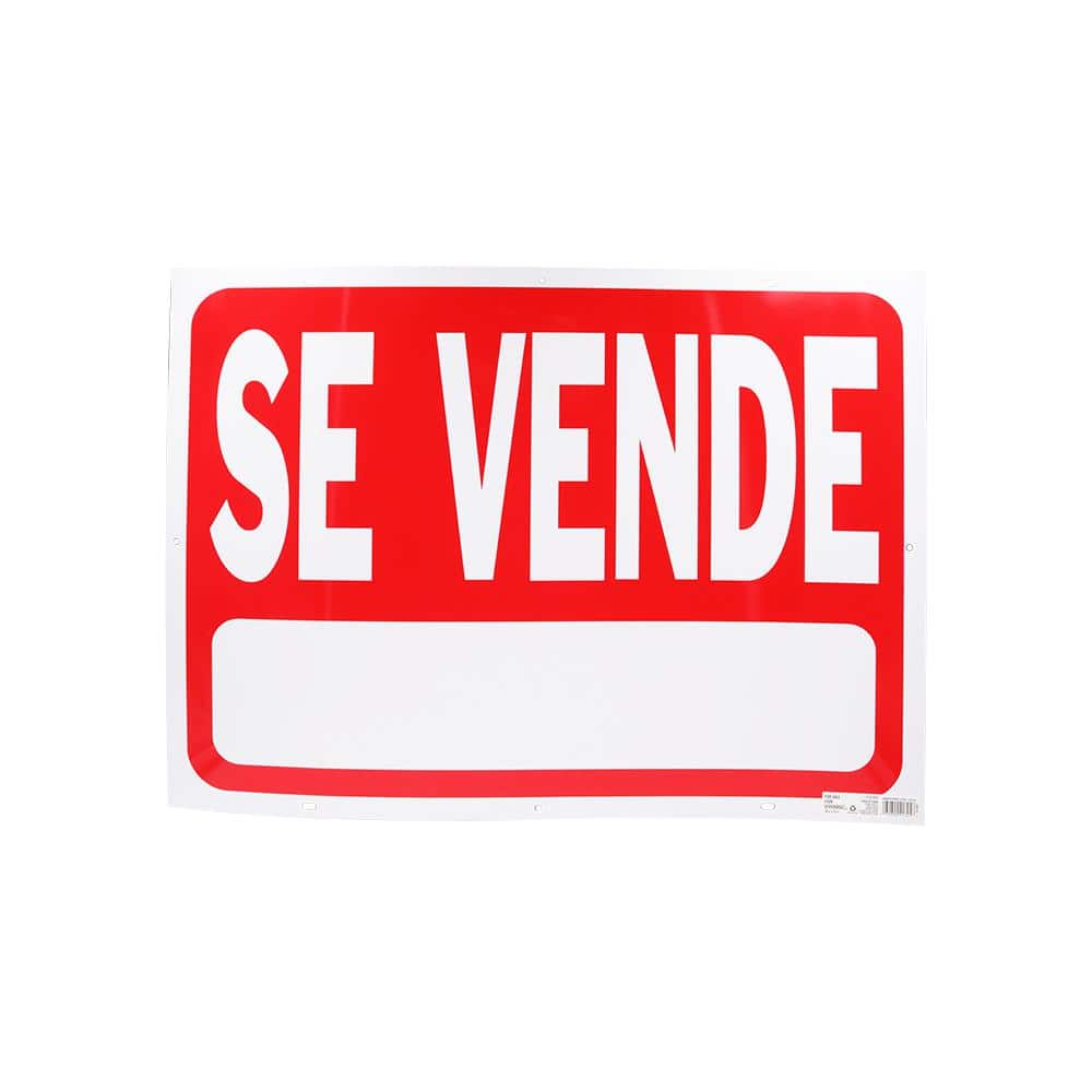 Everbilt 18 in. x 24 in. Plastic Se Vende Sign 41325 - The Home Depot