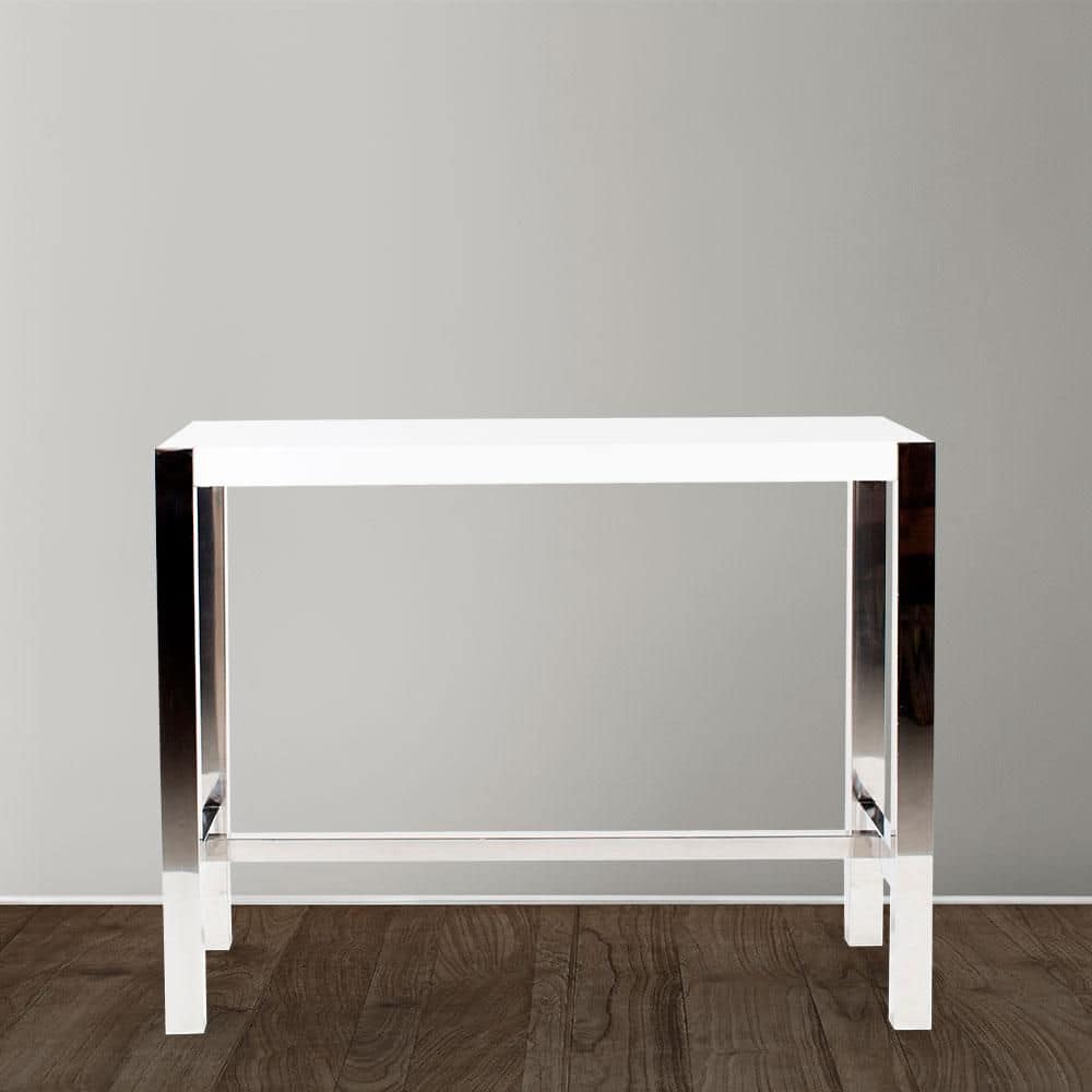 NADAAL STUDIOS Preston White High-Gloss Lacquer and Stainless Steel ...