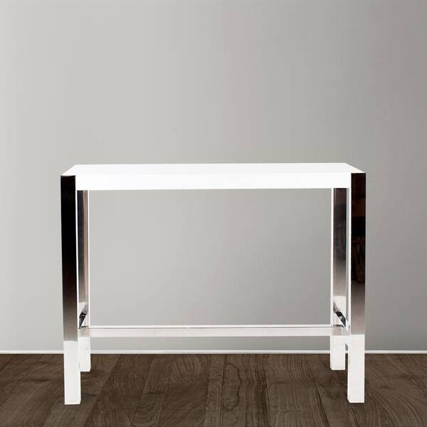 NADAAL STUDIOS Preston White High-Gloss Lacquer and Stainless Steel ...