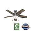 Hunter Antero 44 in. Hunter Express Indoor Matte Silver Ceiling Fan ...