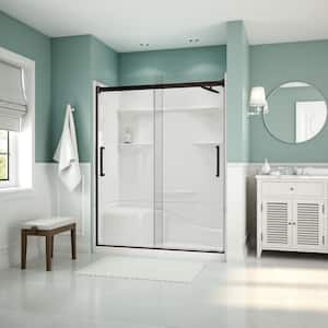 MAAX Zone Square 32 in. x 60 in. Double Threshold Shower Base Left Hand ...