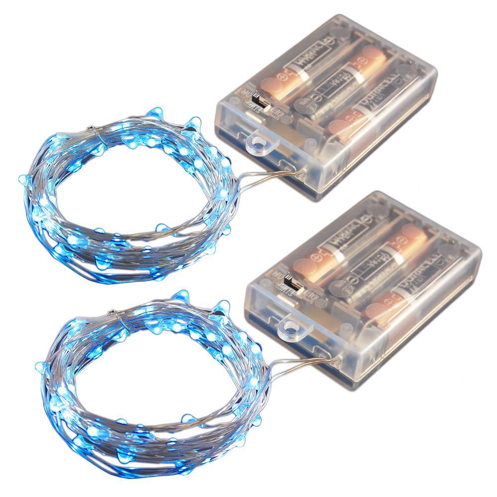 LUMABASE Battery Operated LED Waterproof Mini String Lights with Timer ...