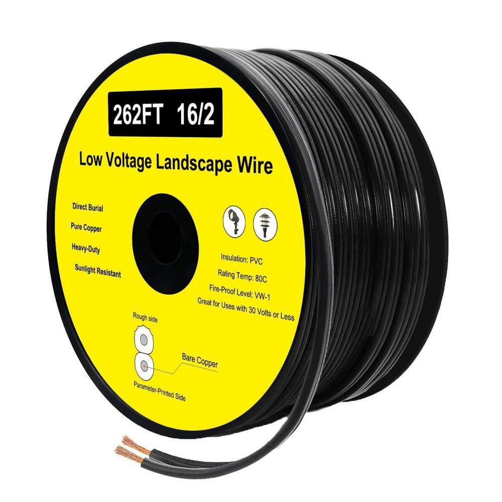 Vrbgify 16/2 Landscape Lighting Wire, 16 Gauge 2 Conductor 262 ft ...