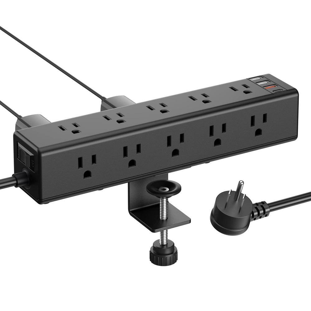 Lukyamzn 6 ft. Extension Cord 15-Outlet Power Strip Surge Protector in ...