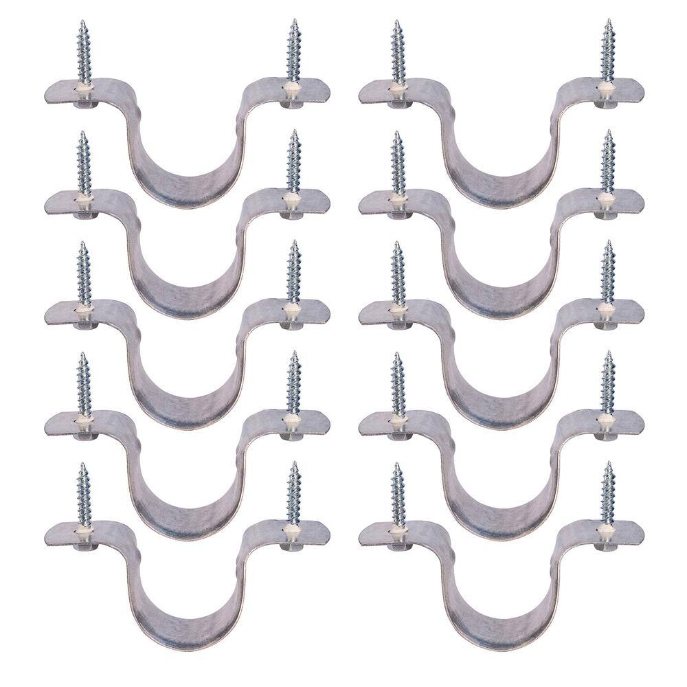 PLUMBFLEX 1-1/2 in. CPVC 2-Hole Pipe Strap in Galvanized Steel (10-Pack ...