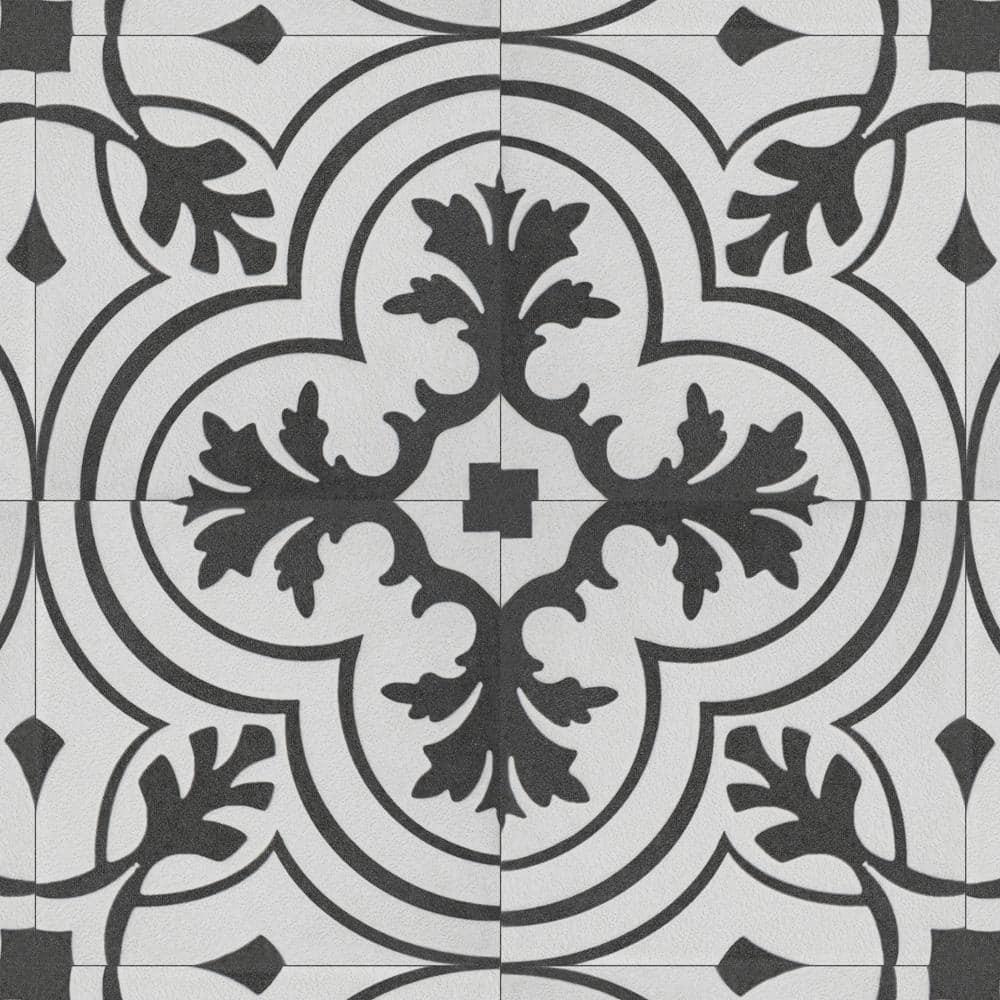 Merola Tile Twenties Mini Vintage 3-7/8 in. x 3-7/8 in. Ceramic Floor ...