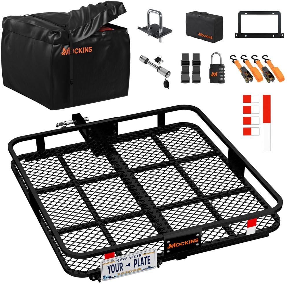Mockins 40-in. x 40-in x 6-in. Square Cargo Carrier Hitch Rack w/ 30 Cu ...