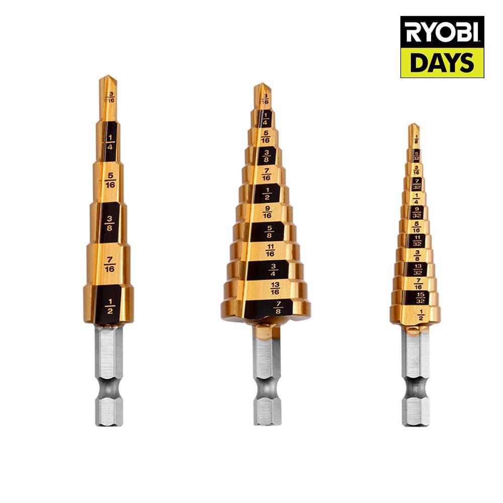 RYOBI Step Drill Bit Set (3-Pieces) A97301 - The Home Depot