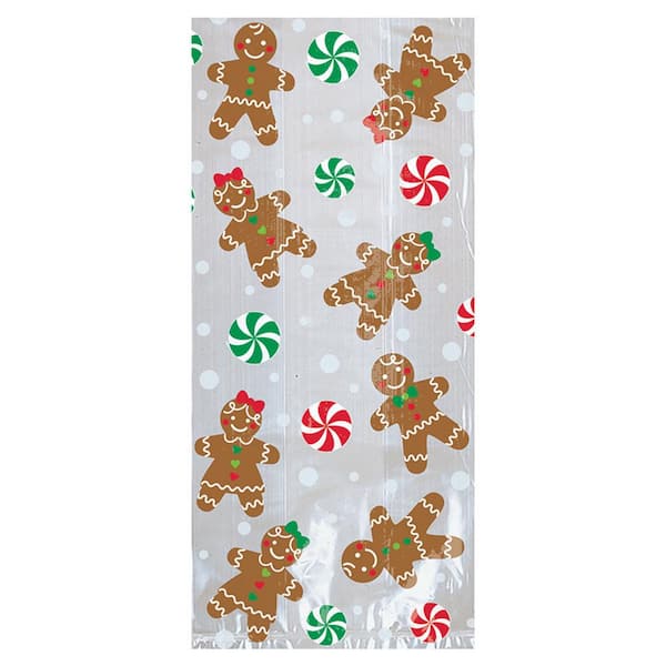 Amscan 11.5 in. x 5 in. x 3.25 in. Christmas Gingerbread Cello Large ...