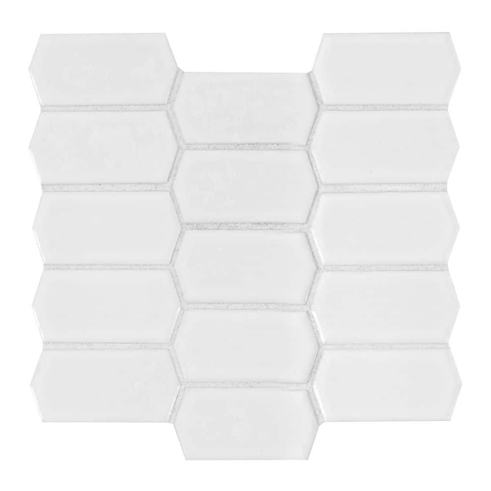 MSI Take Home Sample - Retro Bianco Picket 6 in. x 6 in. Glossy ...