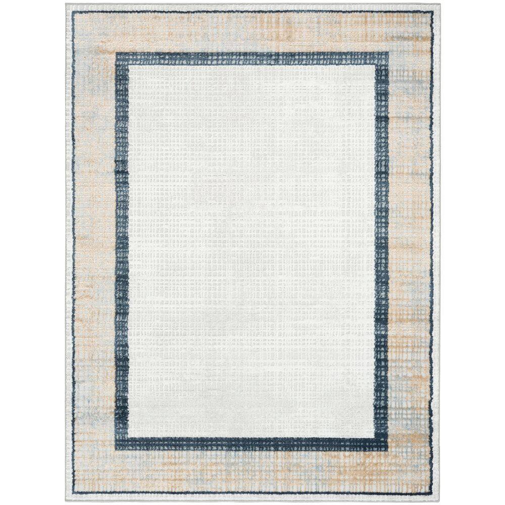 Nourison Dekor Grey Navy 5 ft. x 7 ft. Abstract Contemporary Area Rug ...