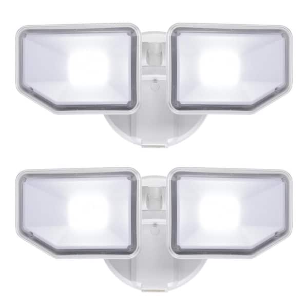 AWSENS 30-Watt Equivalence 2700 Lumen White Outdoor 2-Light Integrated ...