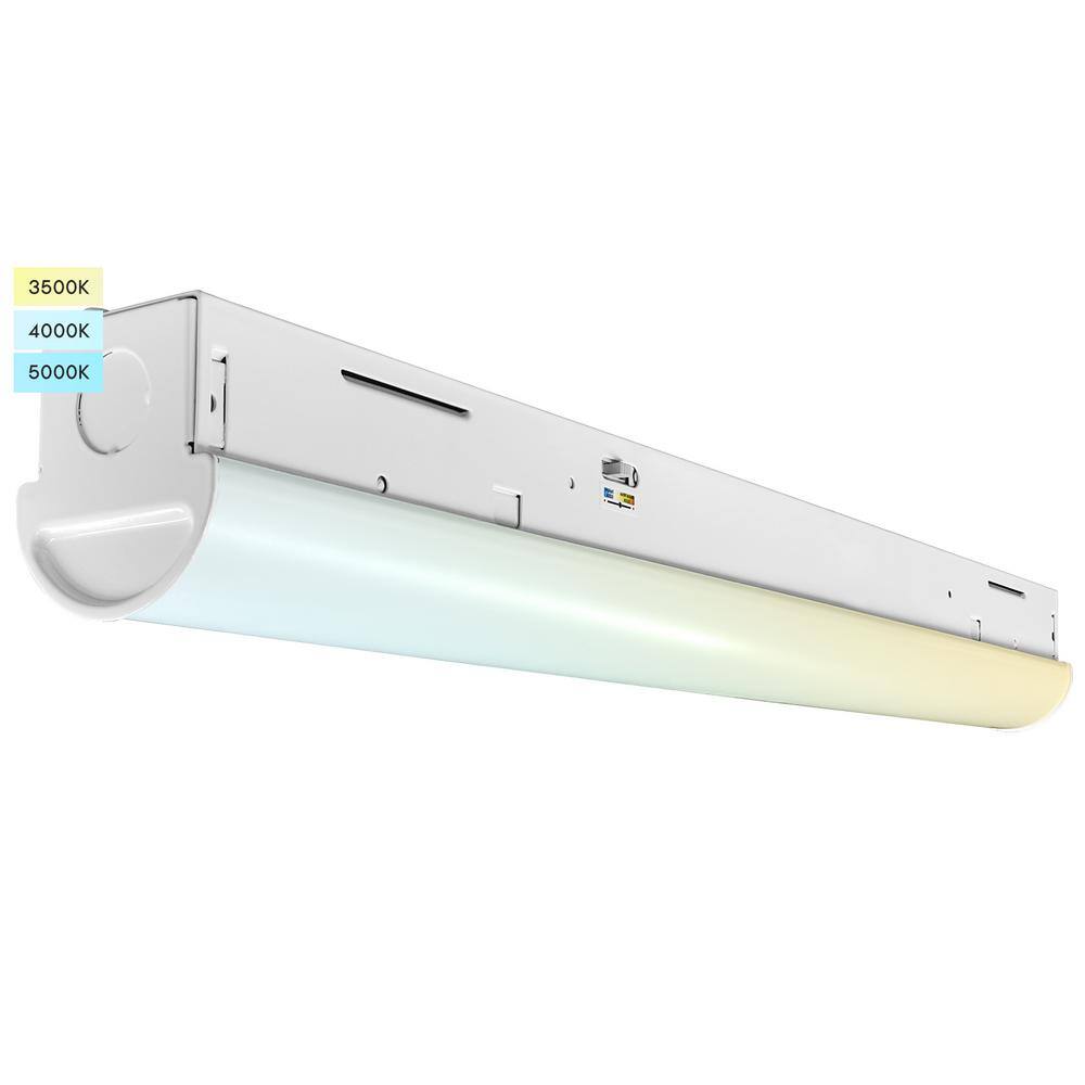 LUXRITE 2 ft. 20-Watt 2600 Lumens LED White Slim Shop Light 3 Color ...