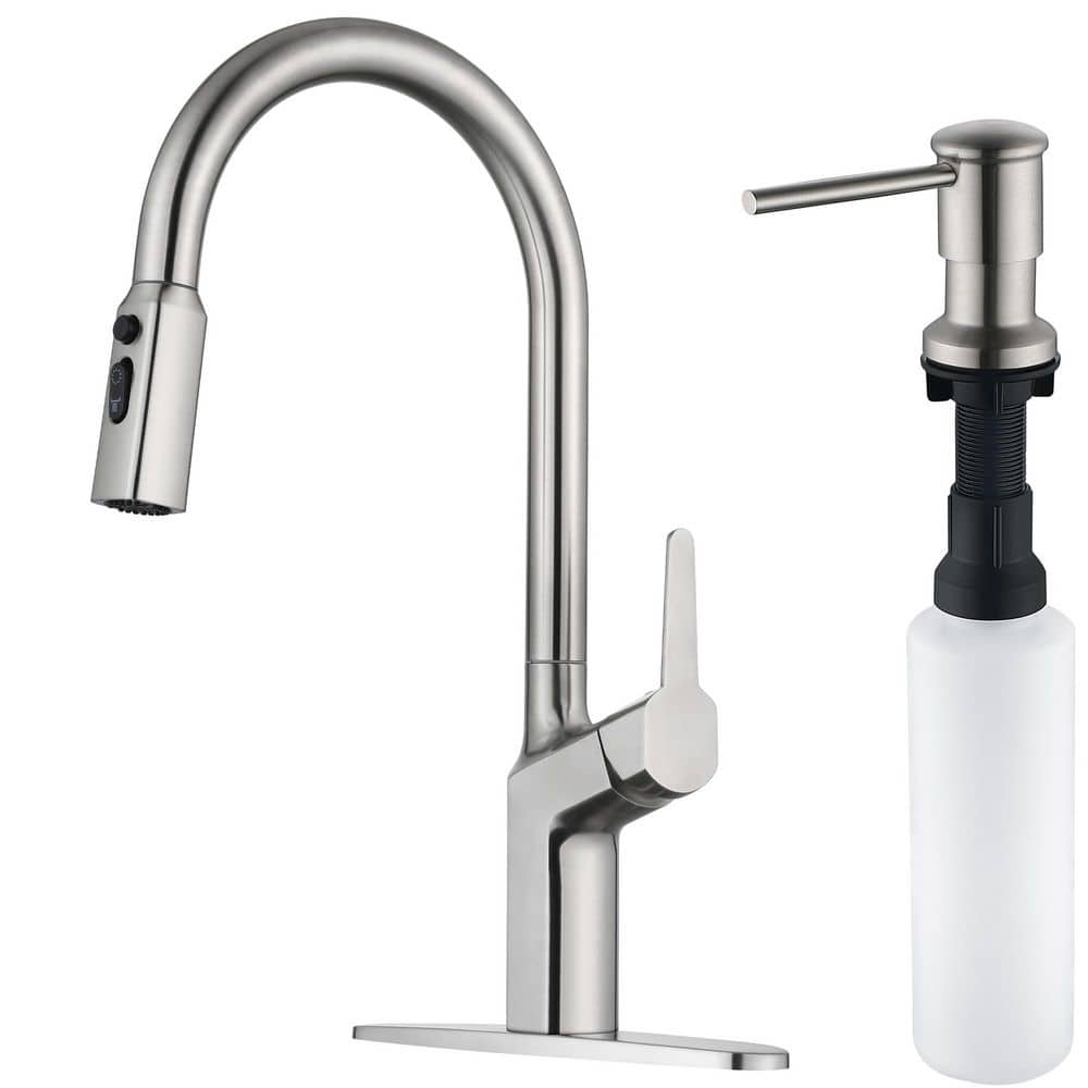 ruiling 17 in. Single-Handle Pull-Down Sprayer Kitchen Faucet 360 ...