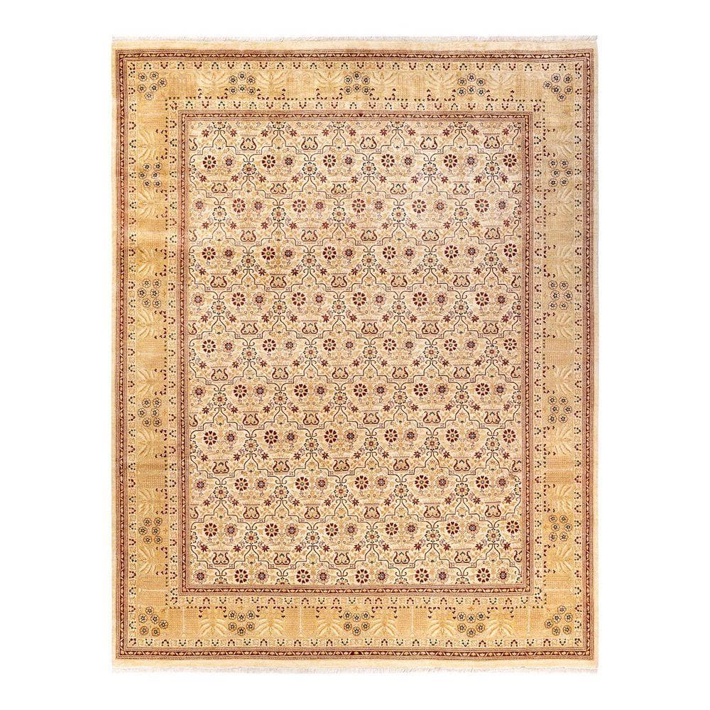 Chloe & Olivia Home Mogul Ivory 9 ft. x 12 ft. Oriental Wool Indoor ...