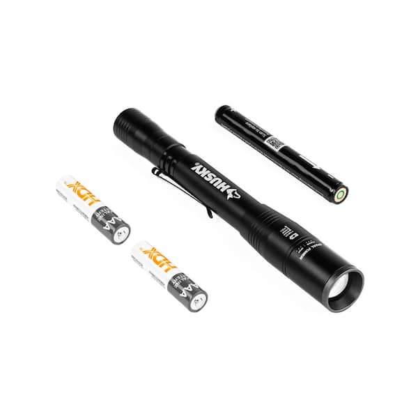 Husky 400-Lumens Dual Power LED with UV Focusing Penlight Flashlight ...
