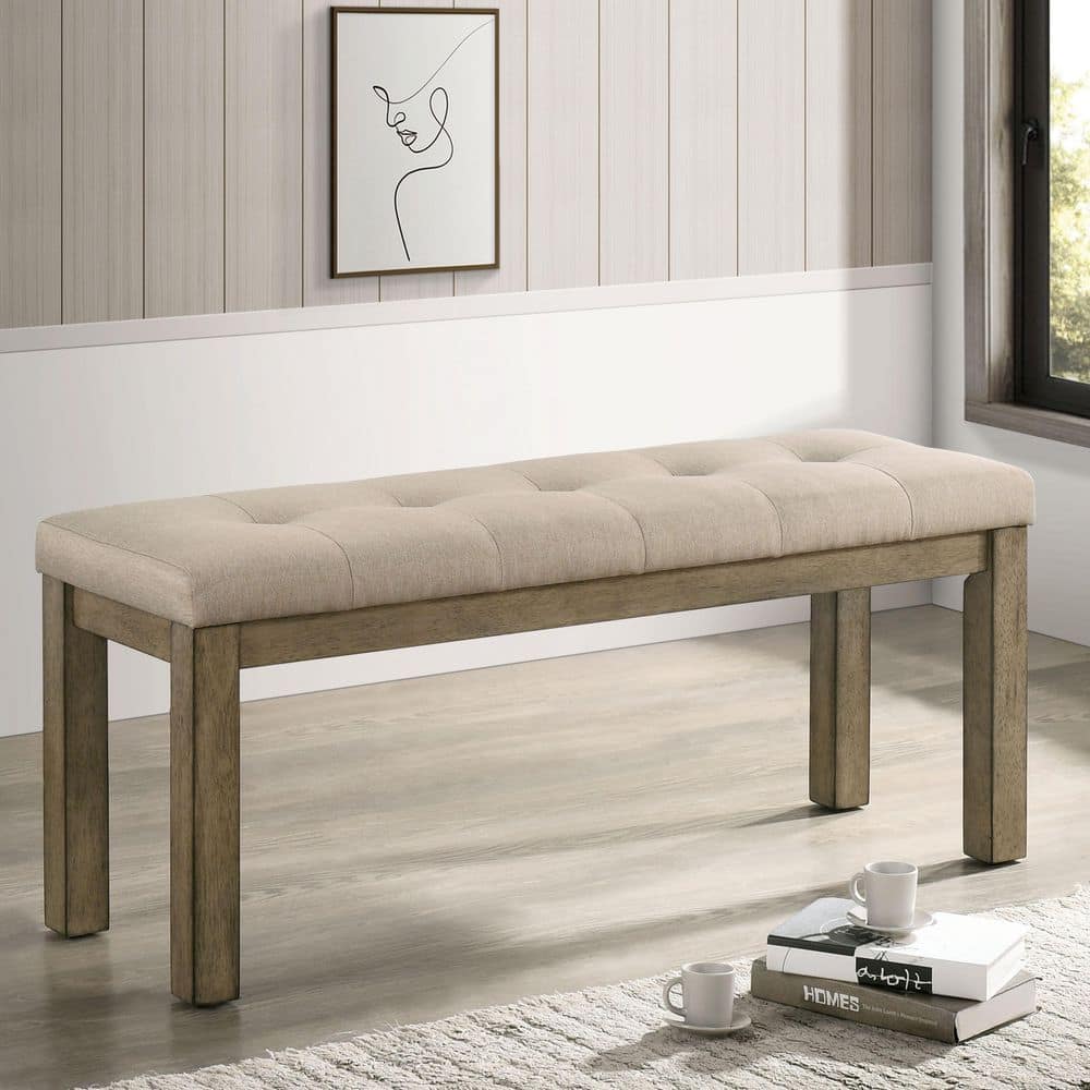 Furniture of America Vista Hills Light Brown Bench (19.63 in. H X 48 in ...