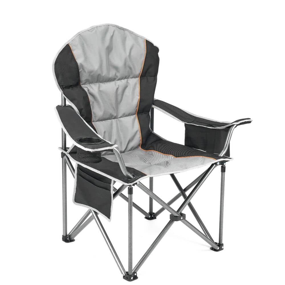 Oversized Camping Folding Chair, Heavy Duty Padded Chair with Cup ...
