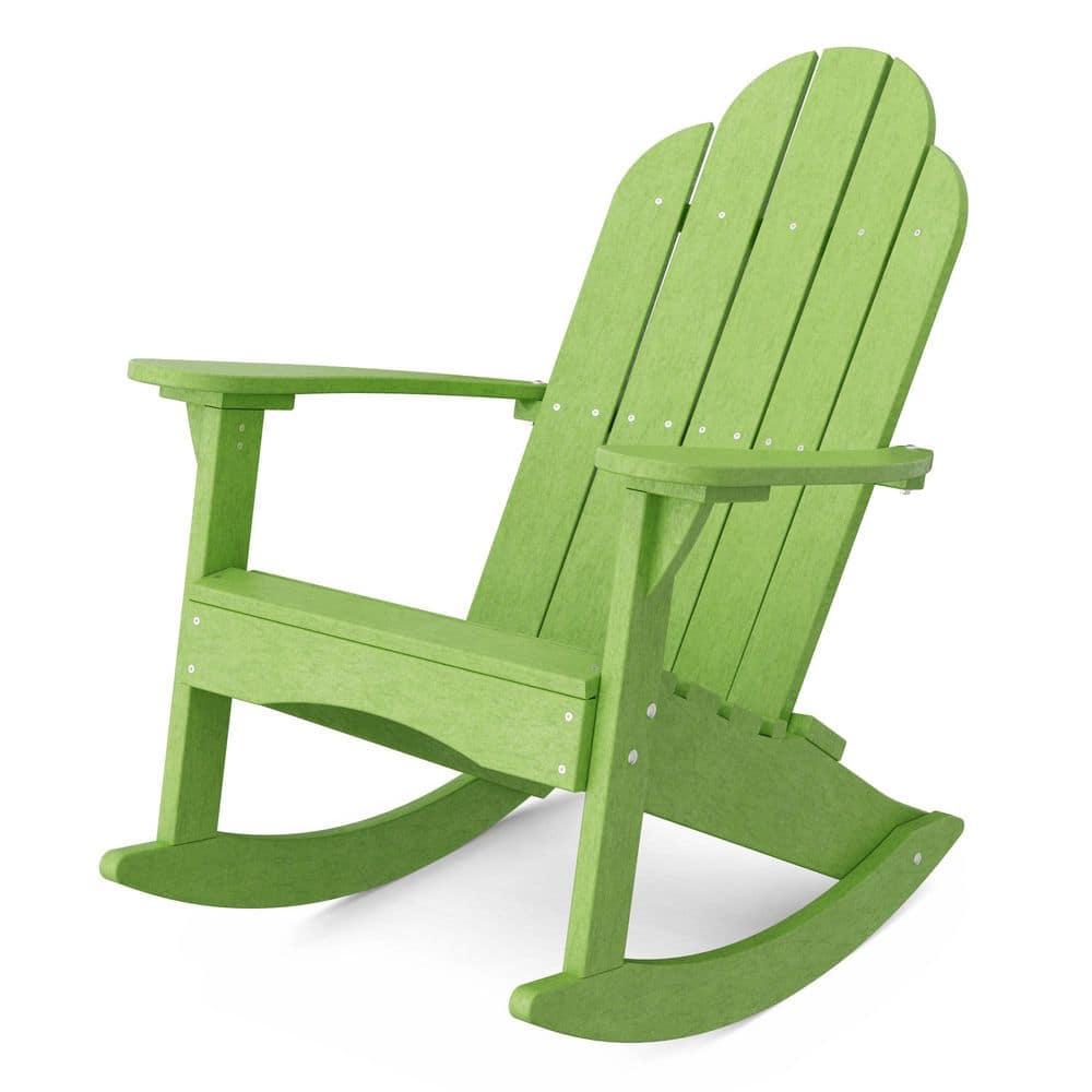 Wildridge Classic Lime Green Rectangle HDPE Plastic Outdoor Rocking ...