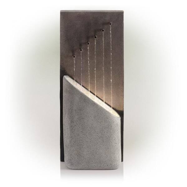 Buy 40 in. Tall Indoor/Outdoor Infinity Calming Floor Fountain, Grey ...