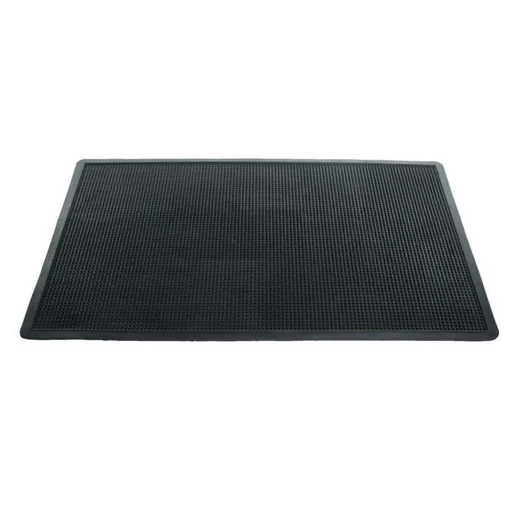 HomeRoots 30 in. x 18 in. Black Rubber Outdoor Door Mat 2000573964 ...