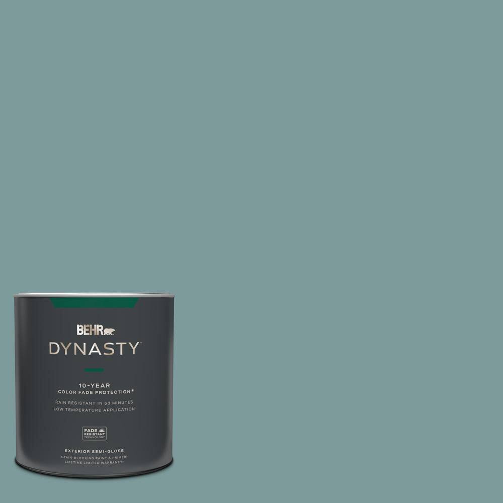 BEHR DYNASTY 1 qt. #PMD-35 Blue Agave Semi-Gloss Enamel Exterior Stain ...
