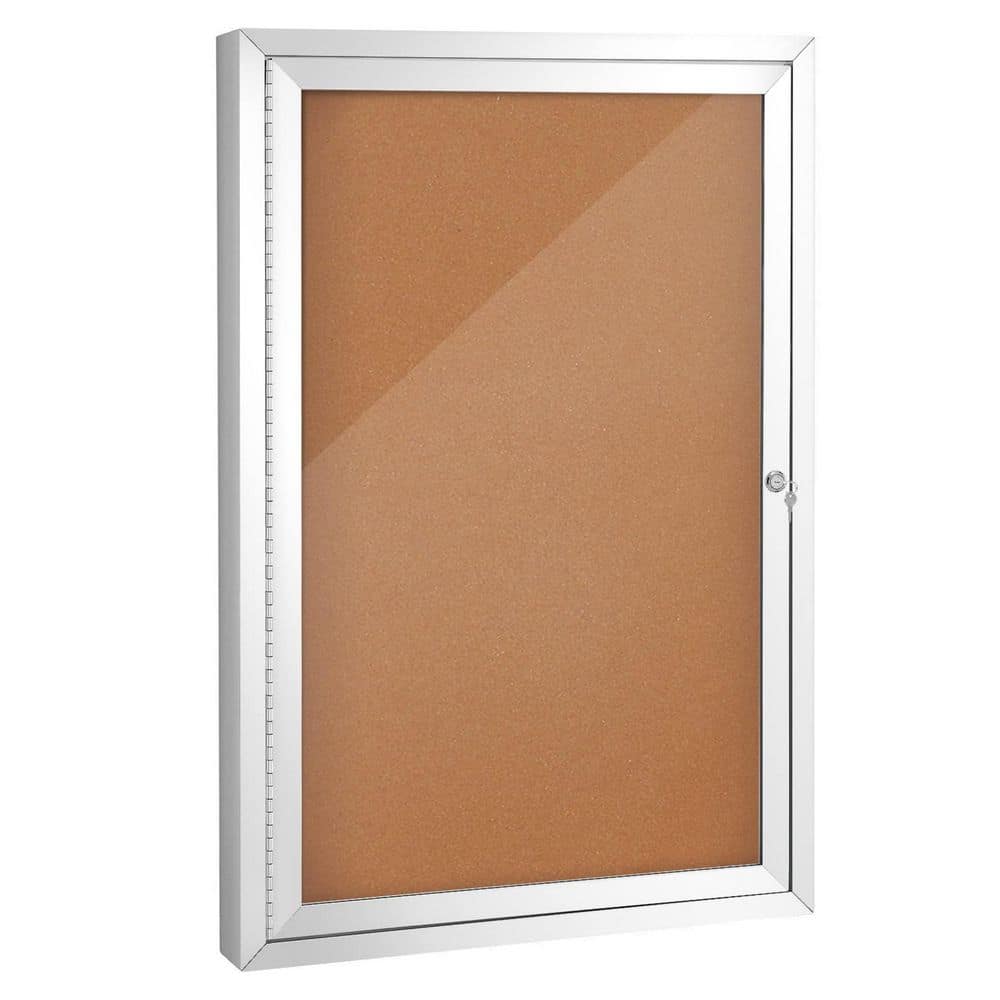 NVNOO 36 in. x 24 in. Outdoor Enclosed Cork Bulletin Board (1-pack ...