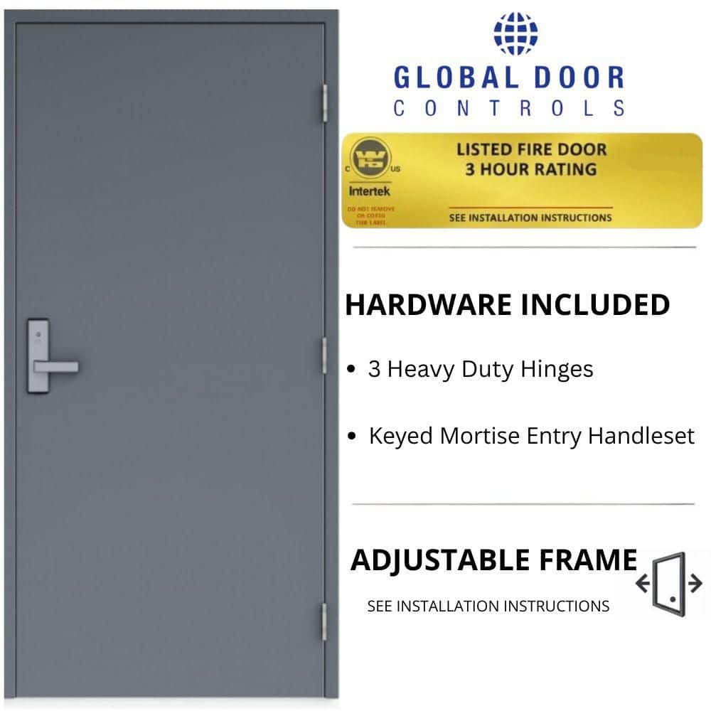 Global Door Controls Flush Doors Series 36x84in. Left Handed Stainless ...