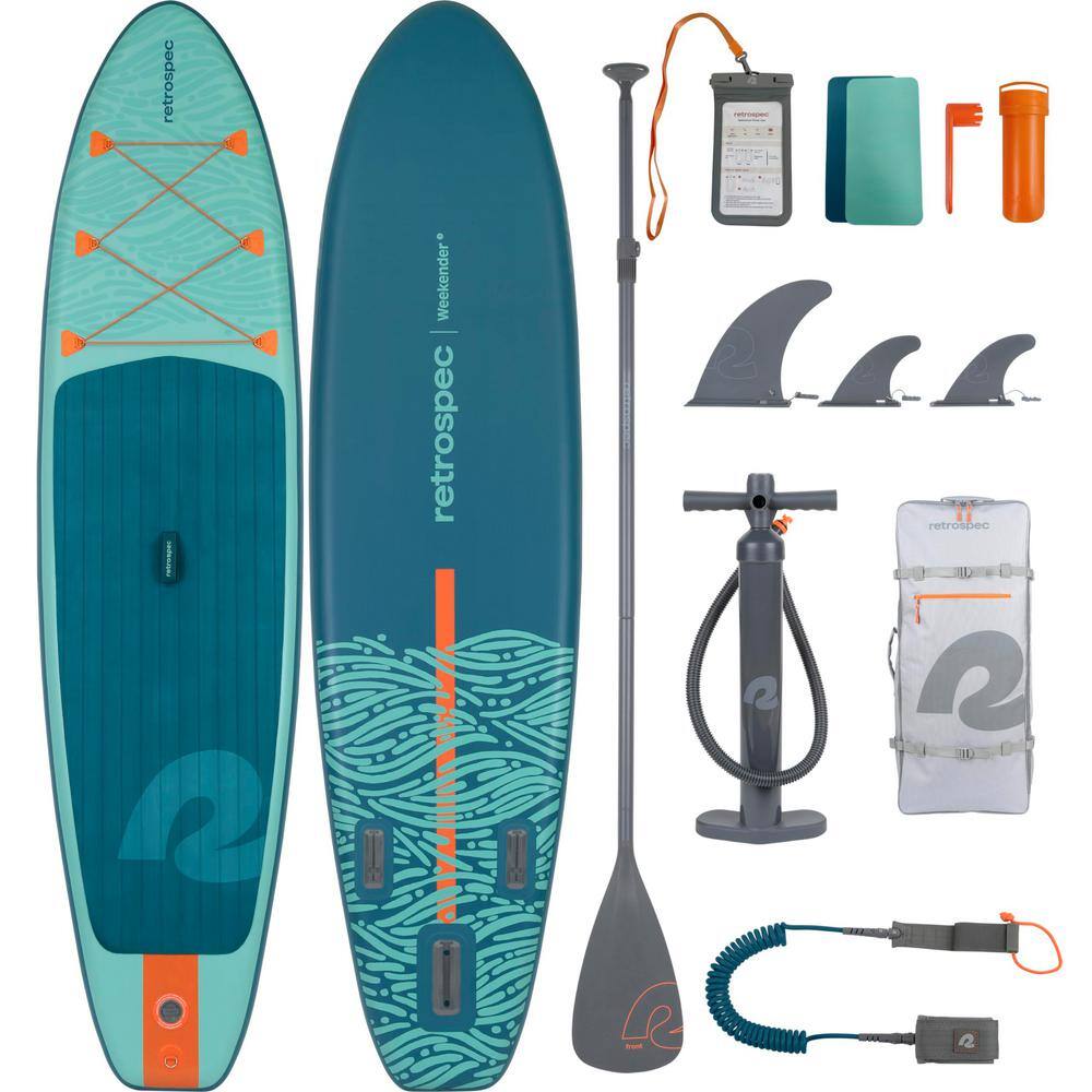 Compact Light-Weight 126 in. Seafoam Tide PVC Inflatable Paddleboard ...