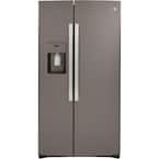 GE 23.0 cu. ft. Side by Side Refrigerator in Black, Standard Depth ...