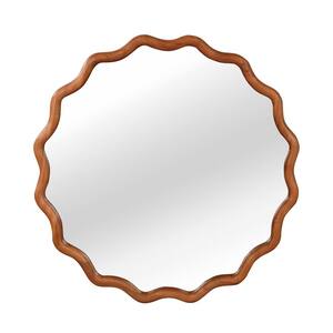 24 in. x 36 in. x 1.18 in. Natural Wavy Solid Wood Framed Rectangle ...