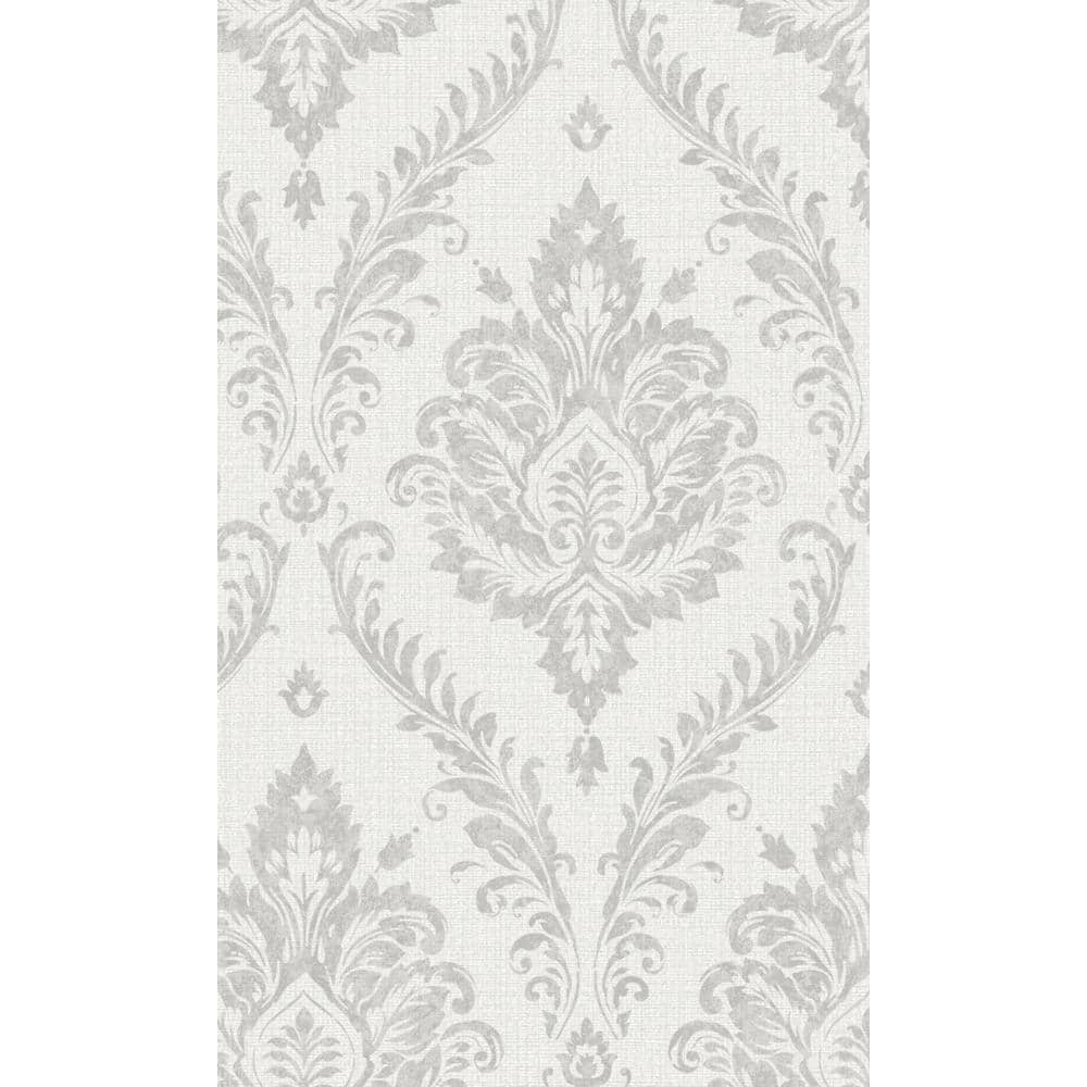 Walls Republic Grey Tropical Damask Wallpaper R796557 sq. ft. Non-Woven Textured Non-pasted ...