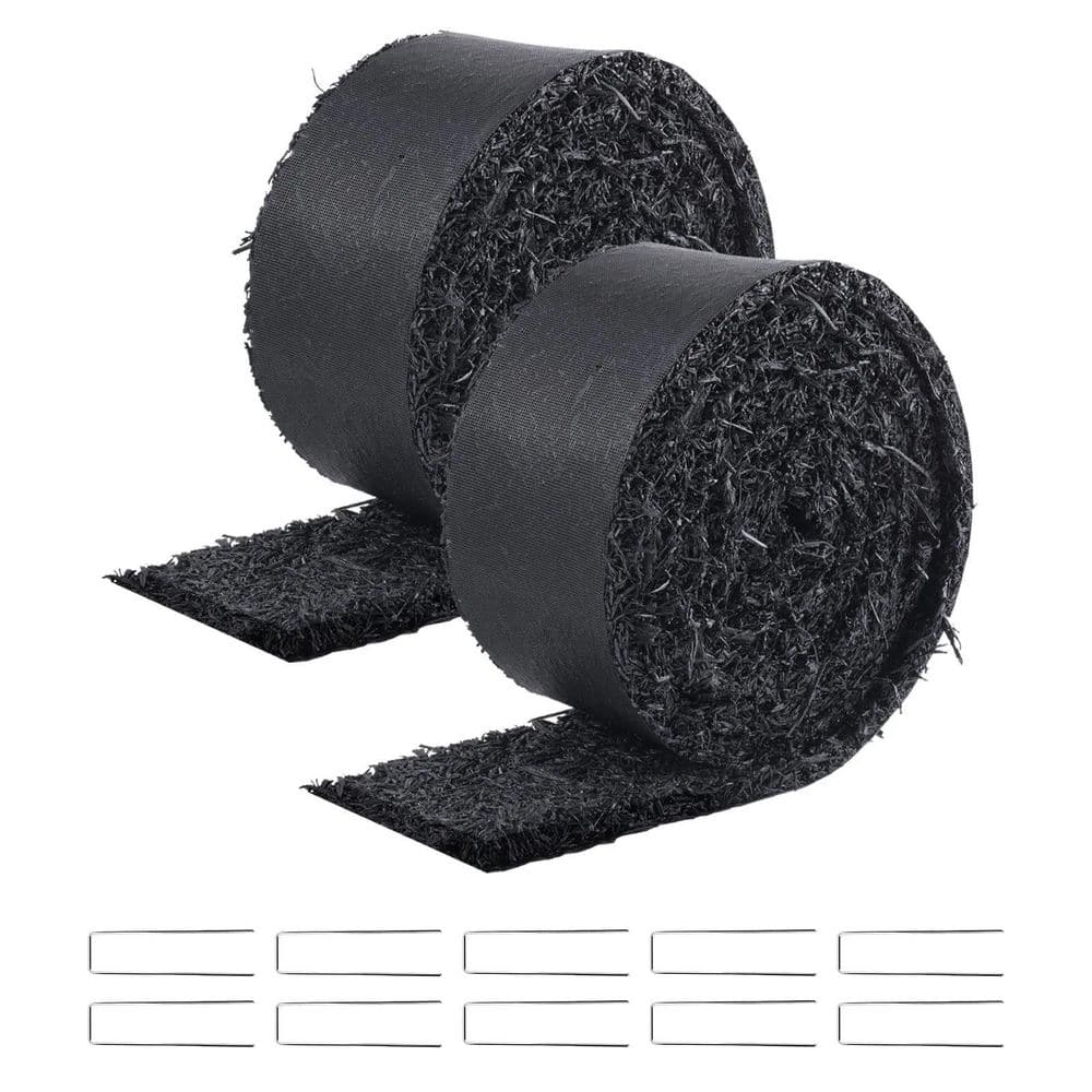 spca 120 in. x 4.5 in. Black Recycled Rubber Mulch Mat Garden Pathway ...