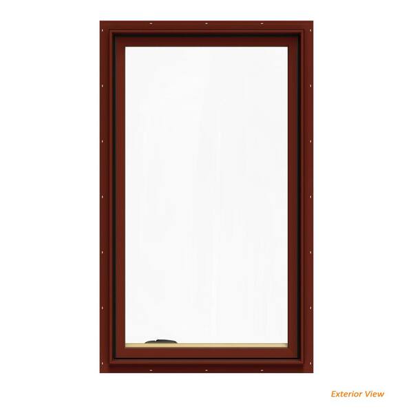 JELD-WEN 28.75 in. x 48.75 in. W-2500 Series Red Painted Clad Wood Left ...