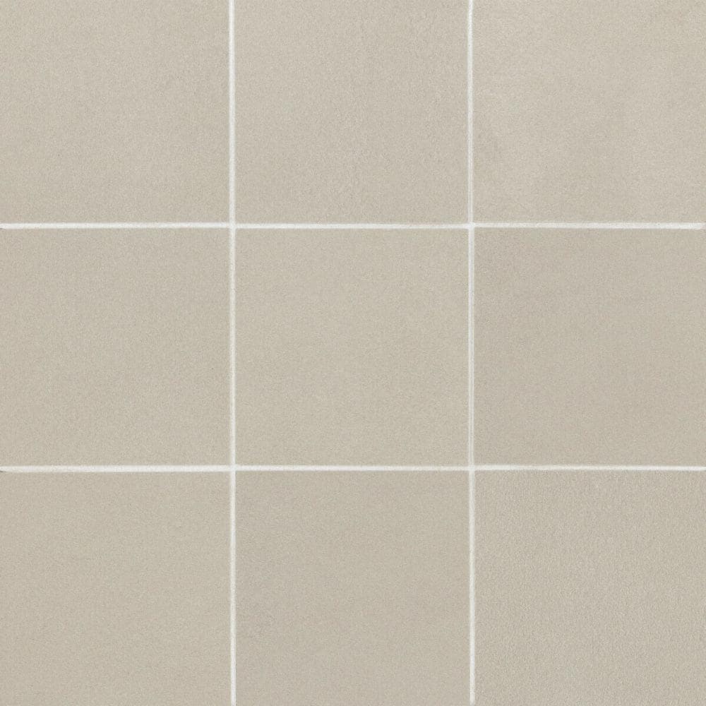 Bedrosians Sahara 4 in. x 4 in. Matte Grey Porcelain Mosaic Tile (4.84 ...